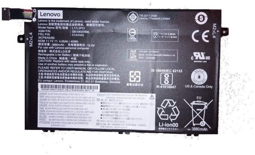 New Genuine Lenovo ThinkPad E480 E580 Battery 01AV447 L17M3P52 ...