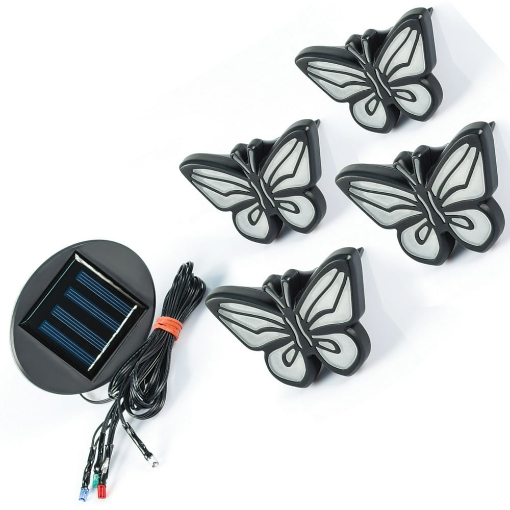 Ideaworks-LED Butterfly Lights-Sets of 4-Solar Powered-Automatically ...