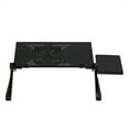 360-Degree Rotation Portable Folding Table with Fan & Mouse, Black ...