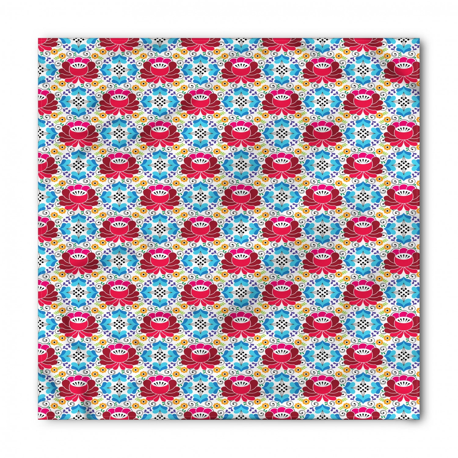 Colorful Bandana, Slavic Russian Folk Floral, Unisex Head and Neck Tie ...