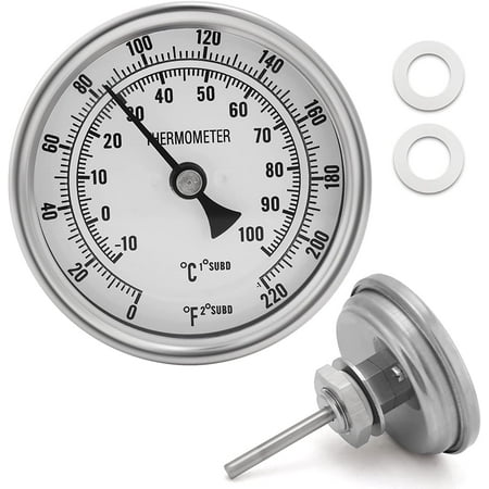 NPT 1/2 Brewing Dial Thermometer Stainless Steel Thermometer for ...