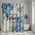 Bathroom Shower Curtain Father's Day Watercolor Blue Rose Waterproof ...
