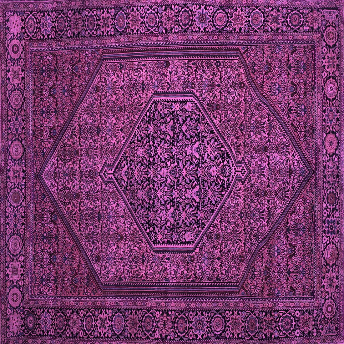 Ahgly Company Indoor Square Persian Purple Traditional Area Rugs, 6 ...