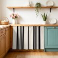 Black Leaf Stripe Cabinet Curtains for Kitchen 28"W x 35"L, Country ...