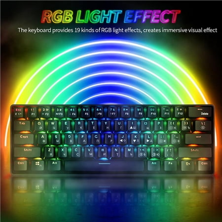 61 Keys Mechanical Keyboard USB 2.4G Wireless Dual-mode 60% mechanical keyboard tkl English ...
