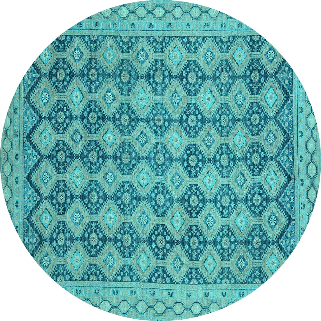 Ahgly Company Indoor Round Abstract Light Blue Modern Area Rugs, 5 ...