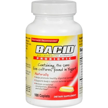 Bacid Probiotic Caplets 100 Caplets (Pack of 2) - Walmart.com