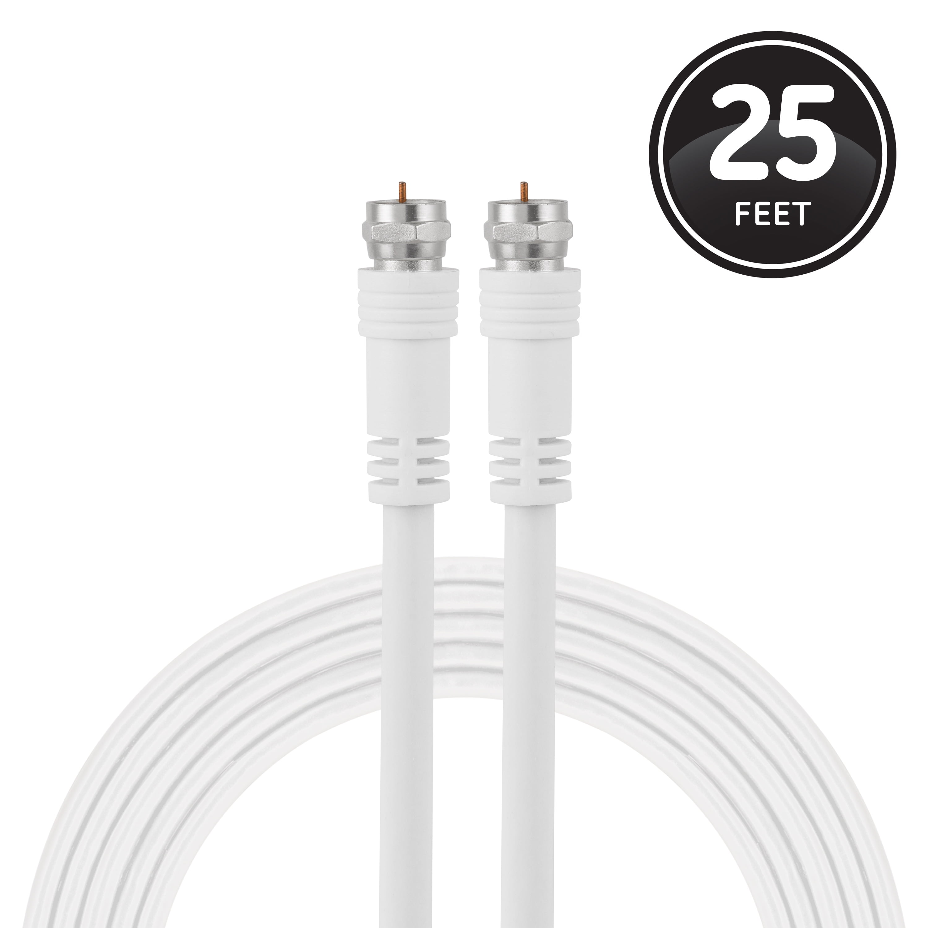 GE 25ft Coax Cable, White, 33604 - Walmart.com