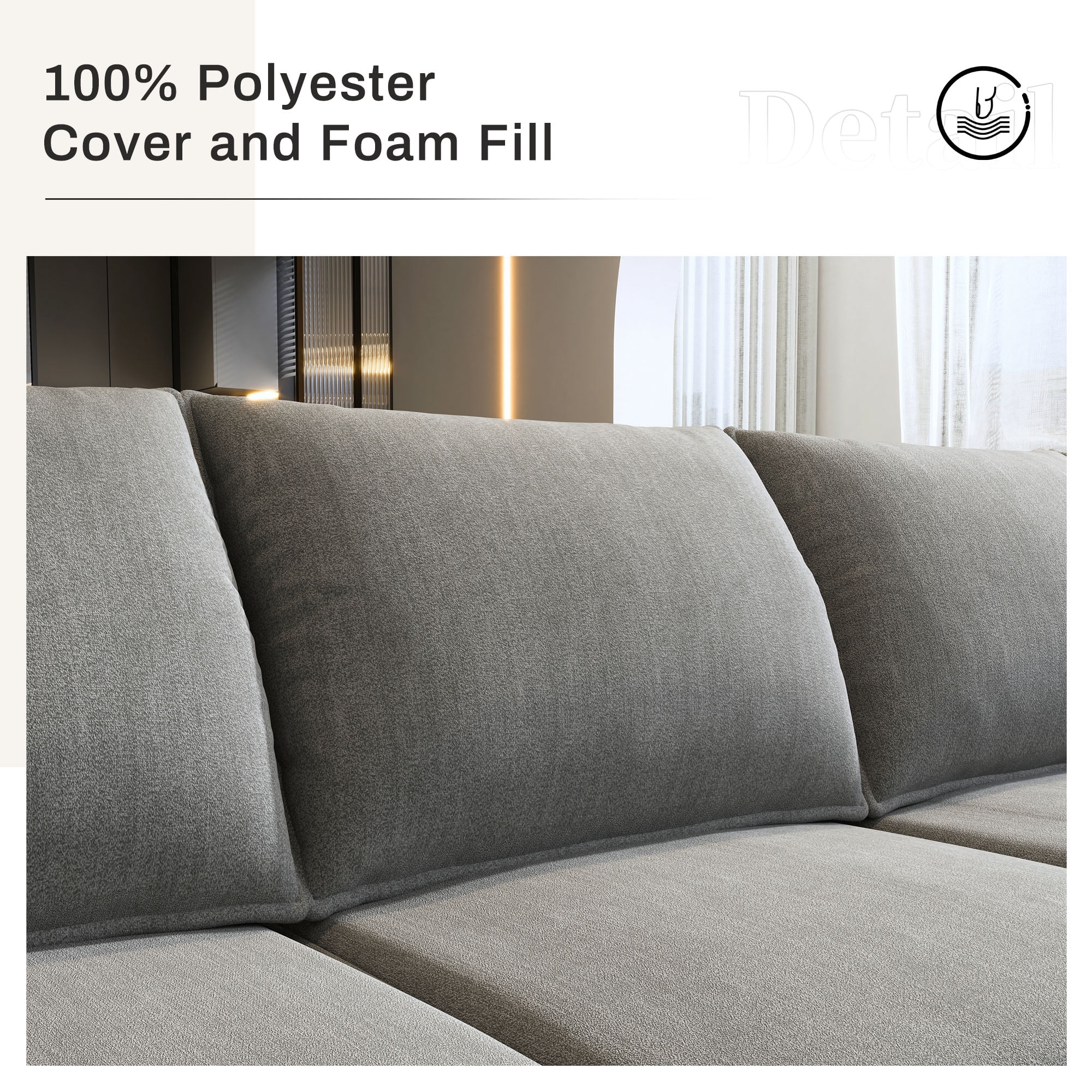 Buy HONBAY Modular Sectional Sofa Couch with Convertible Chaise, U ...