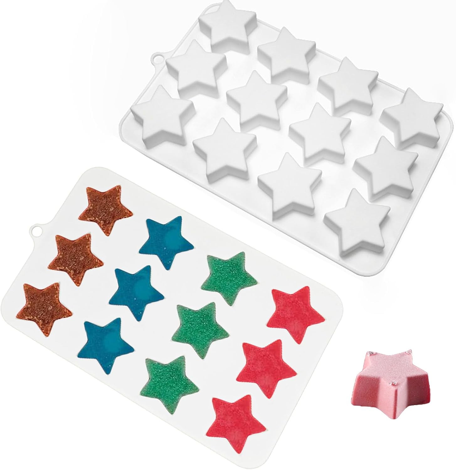 Hongkaii Star Chocolate Mold Star Candy Silicone Molds Star Shape Gummy ...