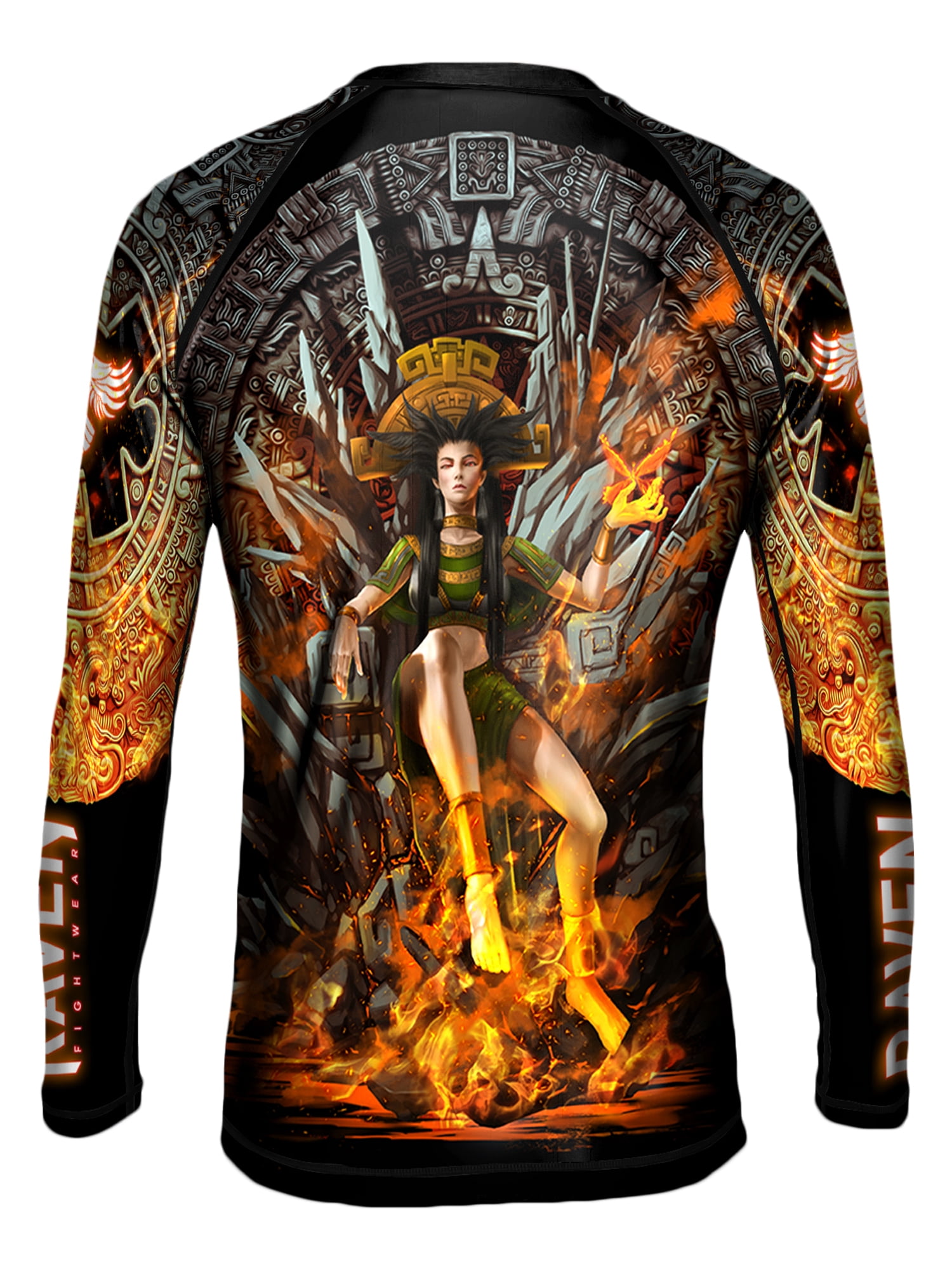Raven Fightwear Women's Aztec Goddess of Fire Chantico BJJ Rash Guard ...