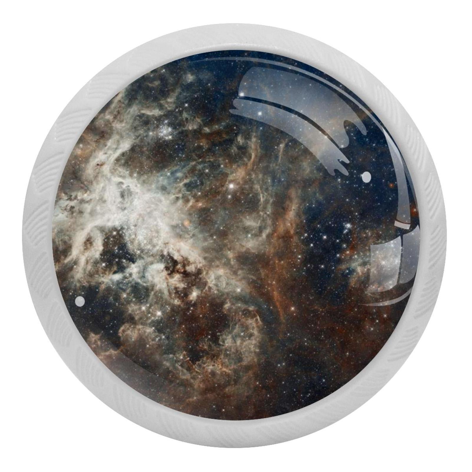 4PCS Round Milky Way Galaxy Space Cabinet Fluorescence Knob Glowing in ...