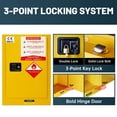 12 Gal Yellow Flammable Safety Cabinet, OSHA Compliant Steel, 3-Point ...