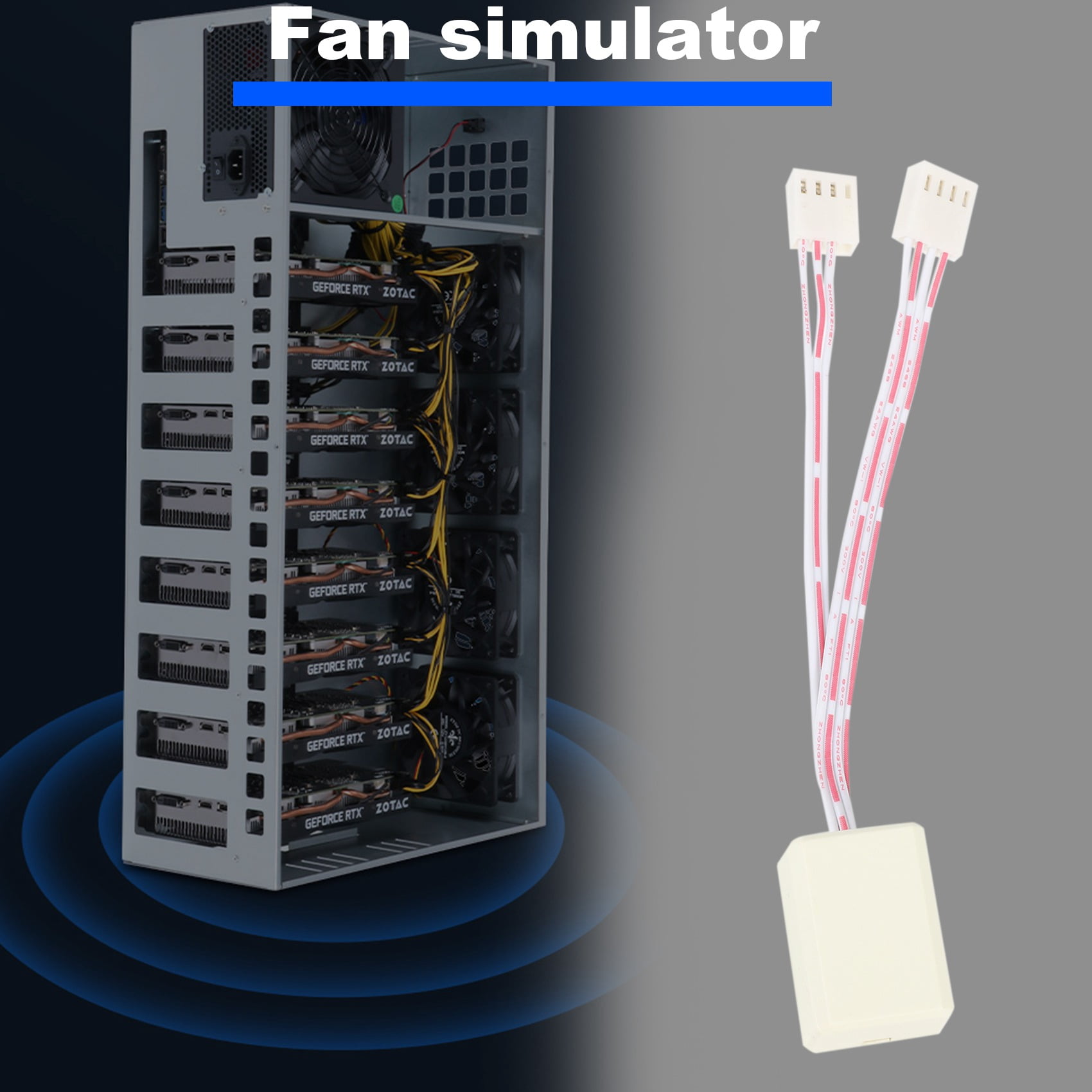 Buy Fan Simulator with Dual Plugs for Bitmain Antminer Miners L3 D3 S7 S9 Z9 S17 T15 T9 V9 for ...