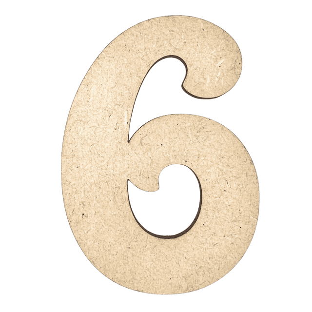 3" Tall MDF Number 6 | 1/8" Thick | Krafty Supply Letters | Beltorian ...