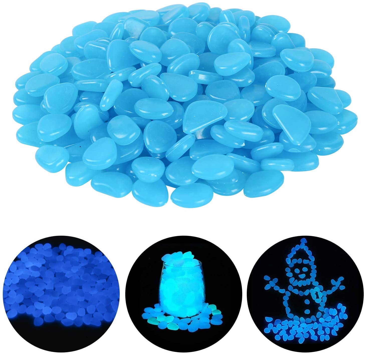 TESNN 200 Pcs Lighted Stone, Lighted Pebble Artificial Pebbles ...