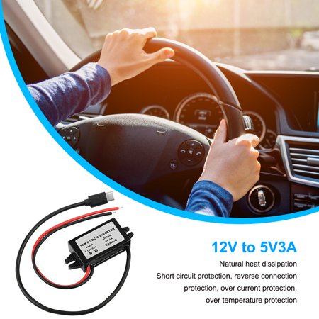 DC 12V to 5V 15W Step Down Regulator Power Type-c Connector Voltage ...