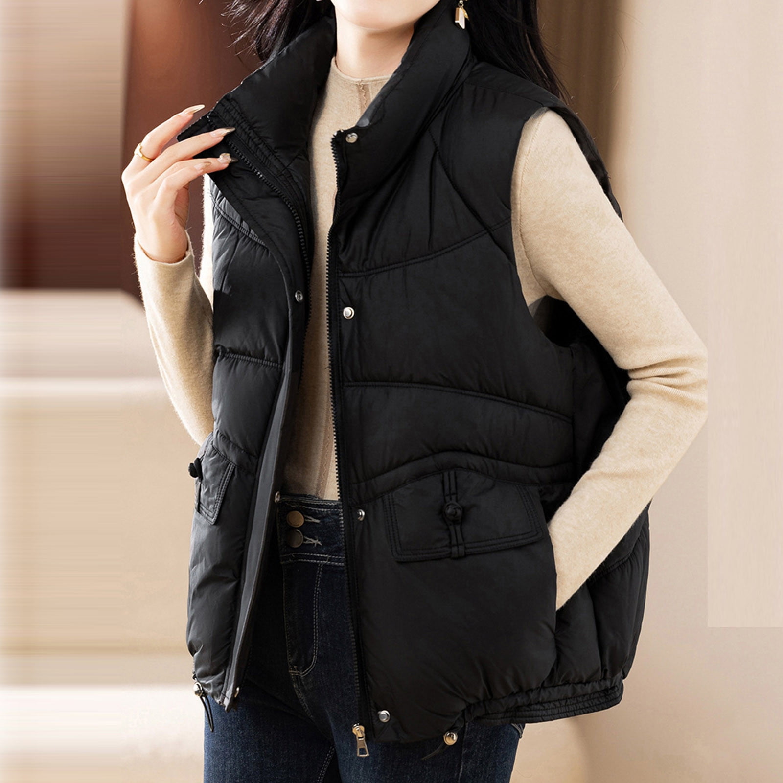 Click here for Hongqid Womens Puffer Vest Ladies Sleeveless Zip U... prices