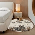 4ft Round Rug Rabbits Pine Cone Area Rugs for Living Room Bedroom ...