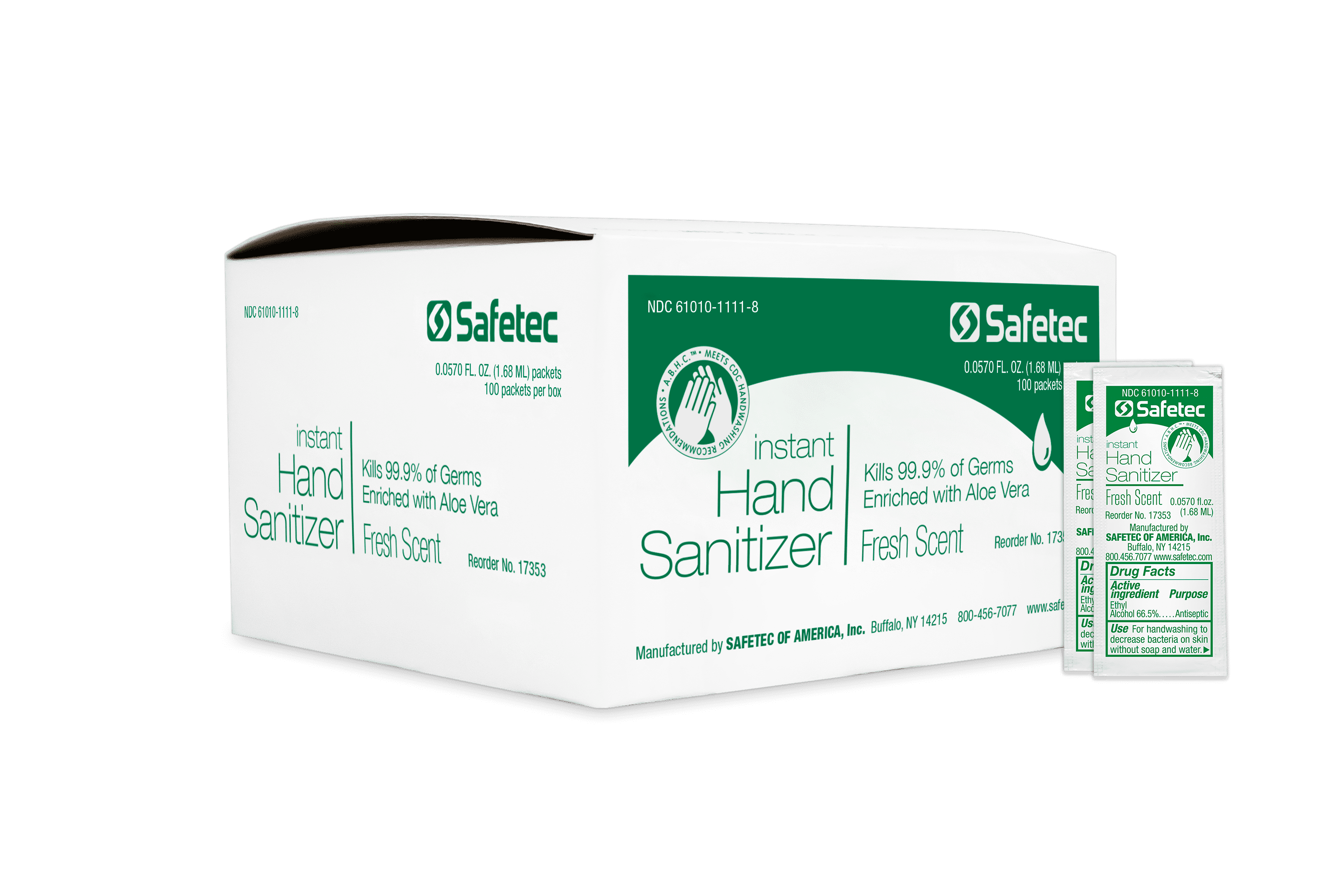 Safetec Hand Sanitizer Pouches in Fresh Scent 0.057oz. pouch (100 ct ...