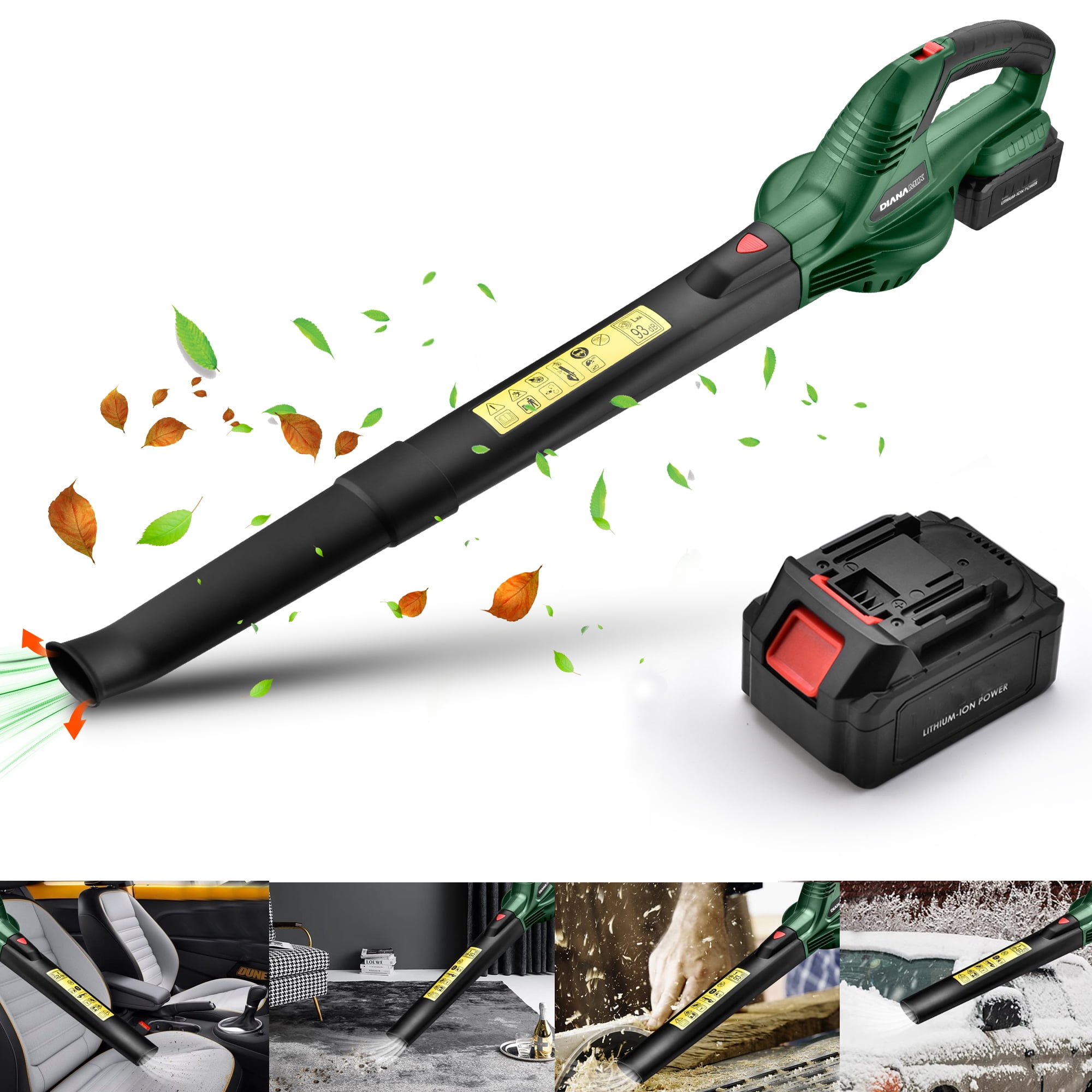 Melliful Leaf Blower Cordless 20V 180CFM 150MPH Electric Leaf Blower