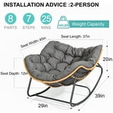 SWITTE Outdoor Rocking Chair, Indoor Lounge Rocking Chair with Cushion ...
