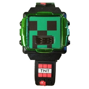 Minecraft Creeper Flashing LED Lights LCD Watch with Silicone Straps ...