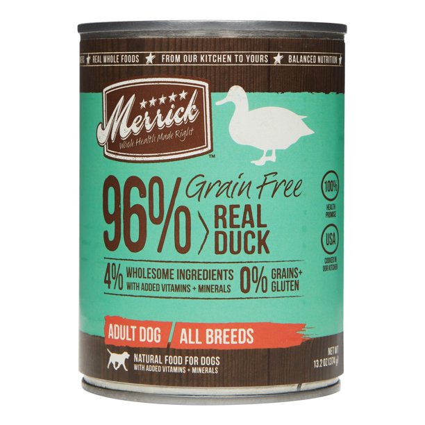 Merrick 96% Real Duck Adult Wet Dog Food, 13.2 Oz - Walmart.com