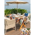 Abstract Vintage Rectangle Outdoor Tablecloth with Umbrella Hole Green ...