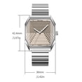 Faceted Quartz Watch - Stainless Steel Pointer Wristwatch for Unisex ...