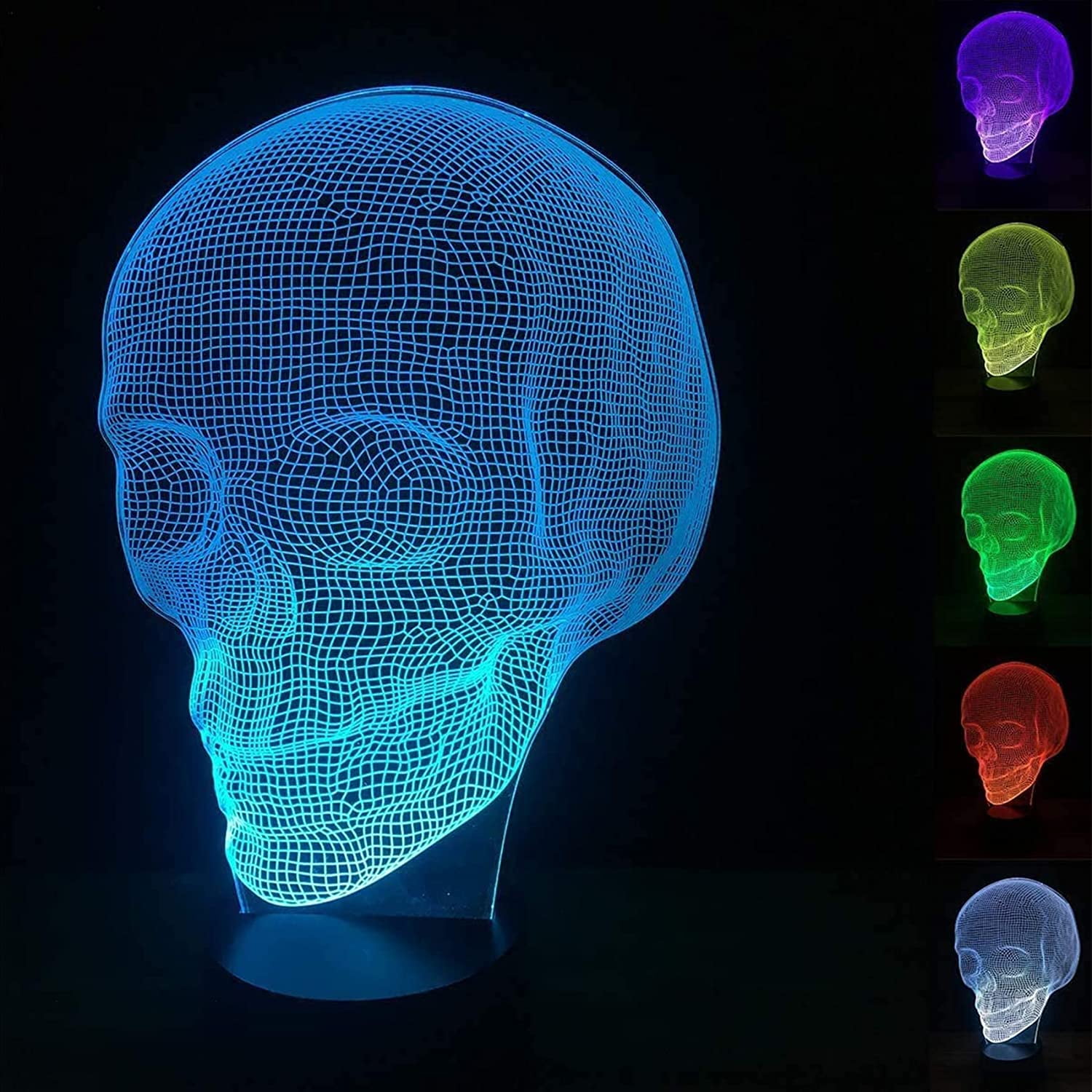 YSITIAN Skull 3D Lamp Optical Illusion Night Light, Death Model Holiday ...