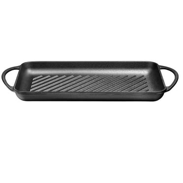 Lodge 6.5" Grill Pan Seasoned Cast Iron, L3GP, with ribs in the pan ...