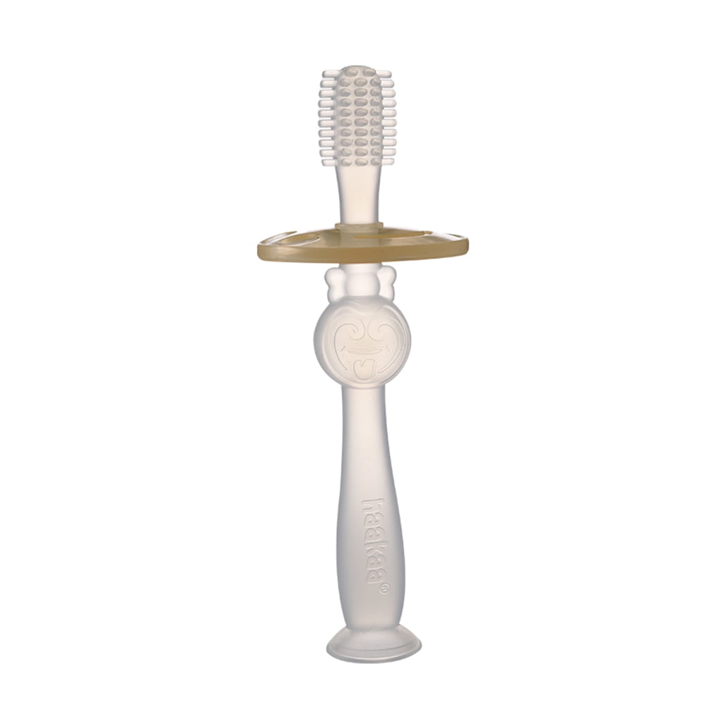 Haakaa 360 Silicone Baby Toothbrush Teether (Clear) - Walmart.com