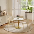 31.5'' Square Modern Dinning Table with Sintered Stone Tabletop, Golden ...