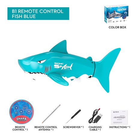 Rc Shark Robot Remote Control Fish Boat Mini Radio Controlled Electric ...