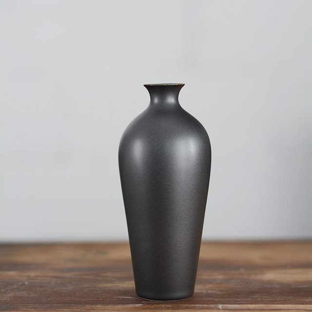 Ceramic Flower Vases, Black Decorative Vase for Living Room, Kitchen ...