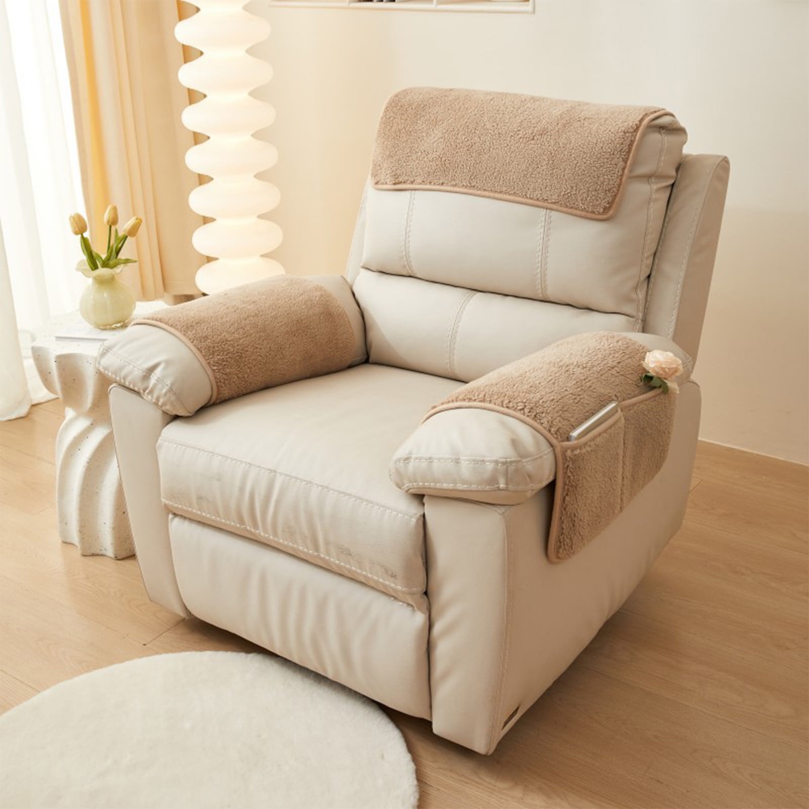 Click here for Zzkhgo Lambskin Armrest Covers With Storage Pocket... prices