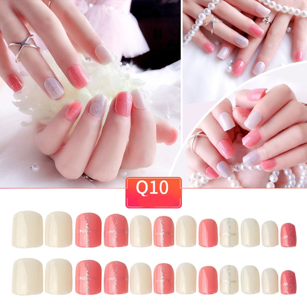 Fashion The Bride False Nails Phototherapy Fake Nails Cute False Nails ...