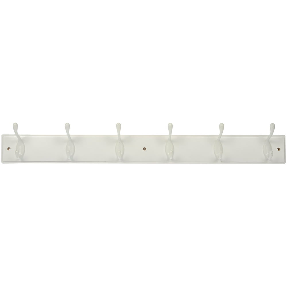 Mainstays 6-Hook 27 In. Hook Board With 45 Lb Working Capacity, White ...