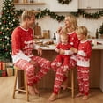 Christmas Family Pajamas Matching Set Letter Santa Hat Print Long ...