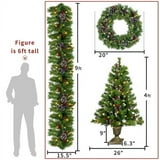 4FT Pre-Lit Christmas Decor Set with LED Lights, Artificial Fir Trees ...