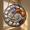 Coastal Seashell Glass Suncatcher Window Art Ocean Inspired Decorative ...
