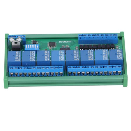 DC 8 Isolated Input & 8 Output DIN35 C45 UART RS485 Relay Module Modbus RTU Control Switch Board ...