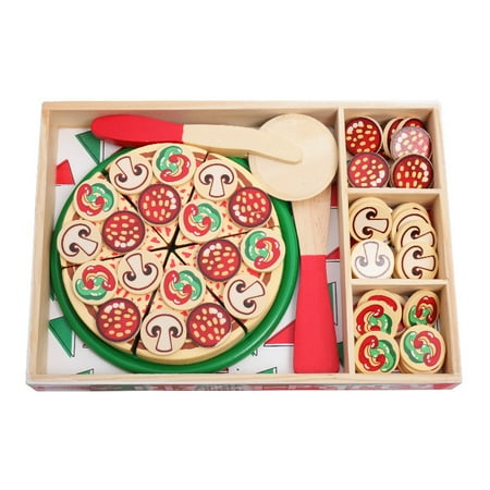 Wooden Pizza Toy Pizza Play Food Set wooden play food set wooden Kids ...
