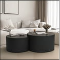 Vertical Stripe Design Nesting Coffee Table Set for Living Room ...