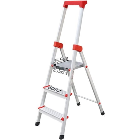 Step ladders Foldable Aluminum Step Ladder 3/4 Step Safety Step Ladder ...