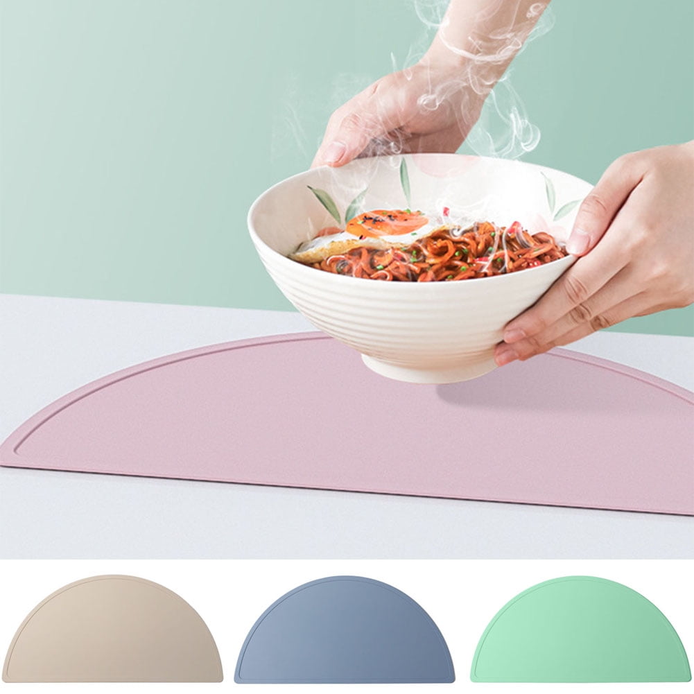 Silicone Table Placemat Heat Insulation Dining Pad Wipe Clean Folding ...