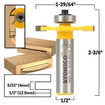 Edge Banding Router Bit Set V-Design Tongue & Groove - 1/2" Shank ...