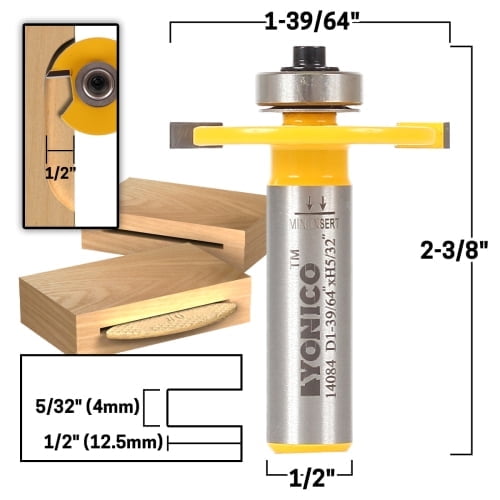 Yonico Drawer Front Joint Router Bit - Reversible - 1/2" Shank 15133 ...