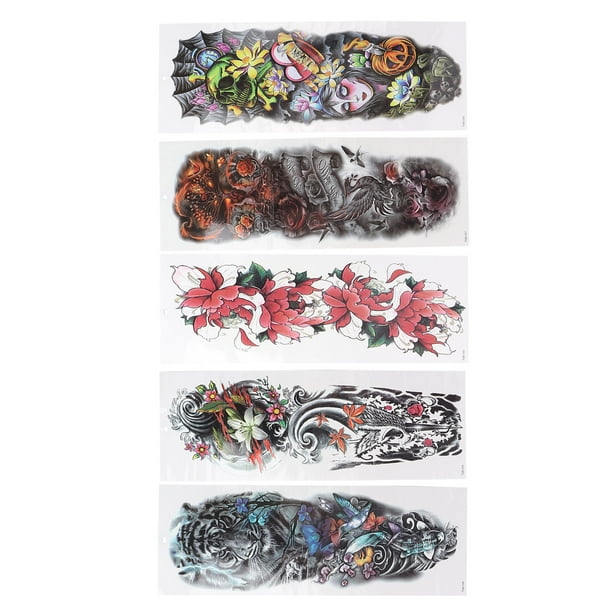 TOPINCN Temporary Sticker Glitter 5 Sheet Unique Pattern Waterproof Arm ...